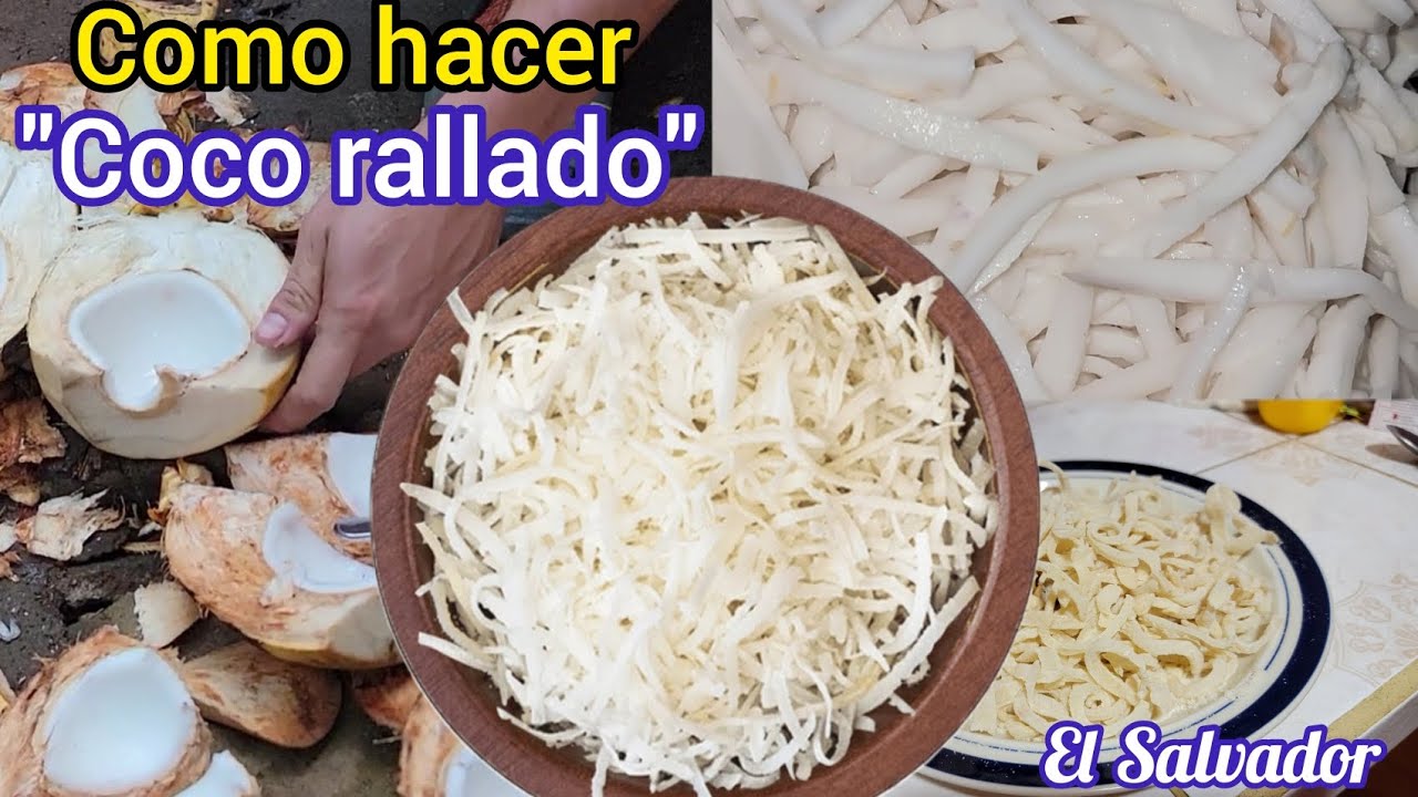 COMO HACER COCO RALLADO (dulces de feria El Salvador) - YouTube