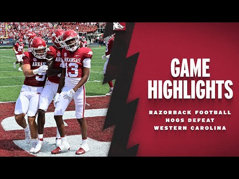 Highlights: Hogs Defeat Western Carolina | RAZORBACK FOOTBALL - YouTube