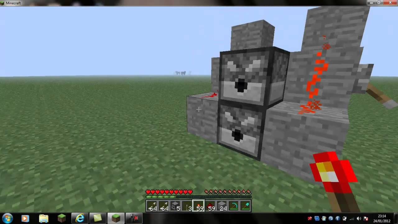 Minecraft Machine Gun Tutorial - YouTube
