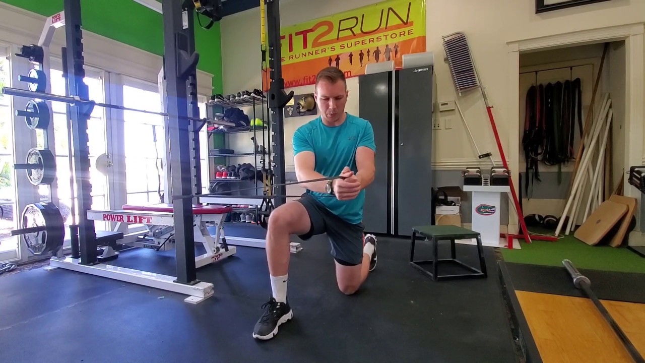 Band Resisted Split Kneeling POS Torso Rotation - YouTube