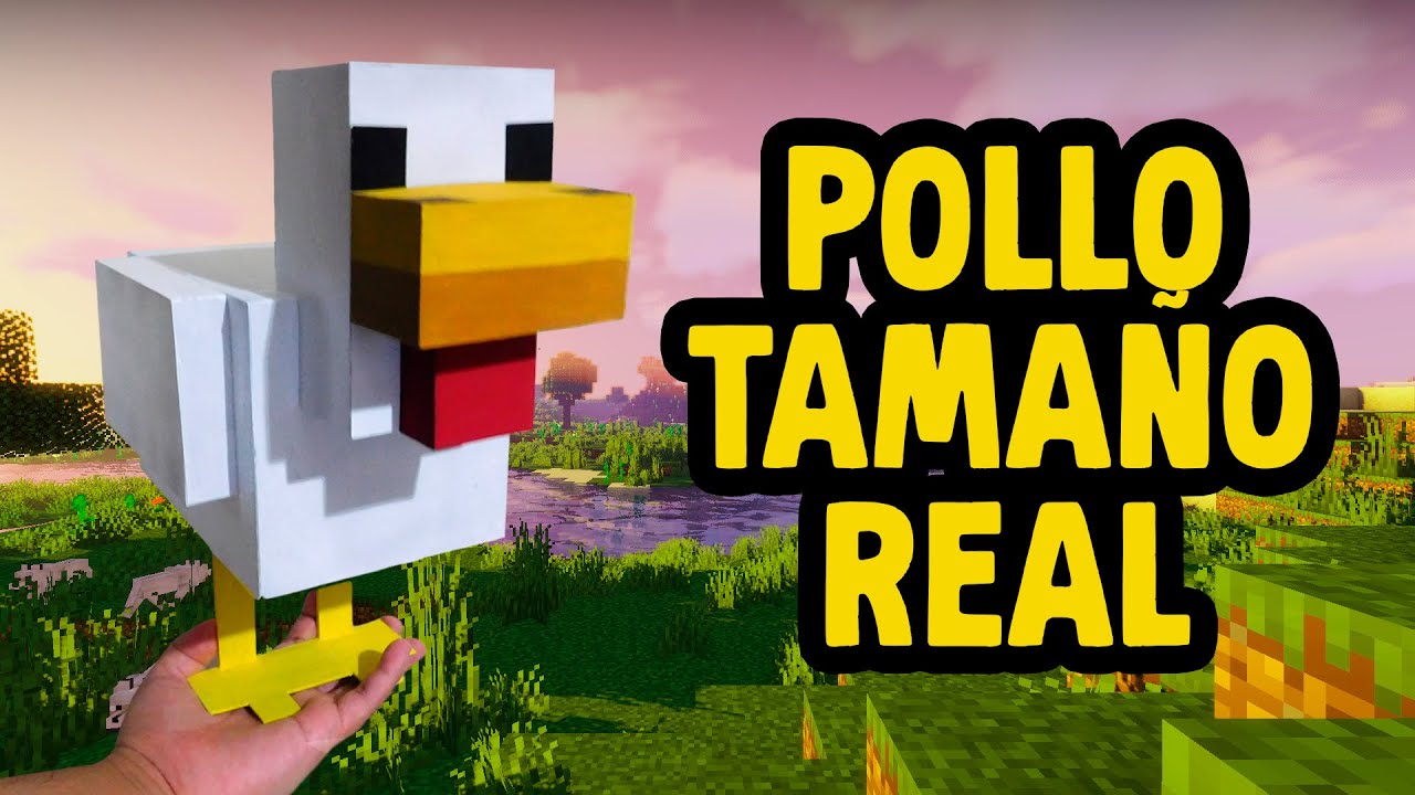 CÓMO HACER un pollo de Minecraft tamaño real de cartón - YouTube