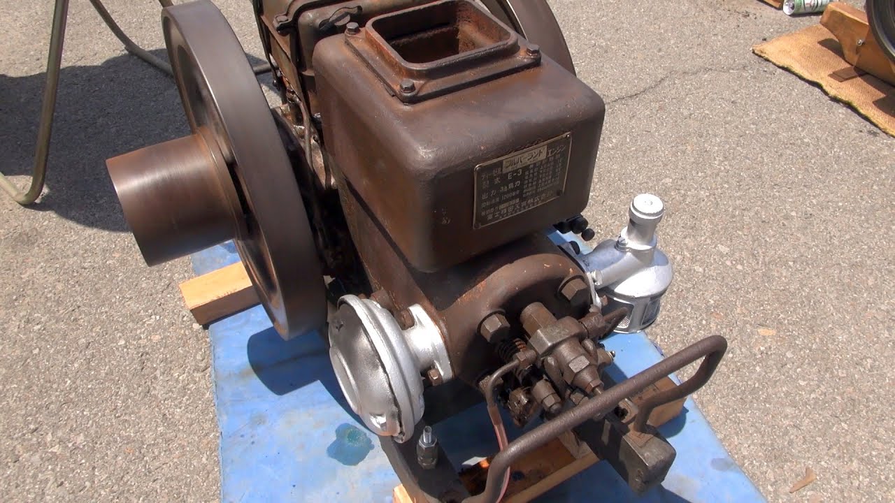 Old Engines in Japan 1940s Fulperland Diesel Type E-3 4hp - YouTube