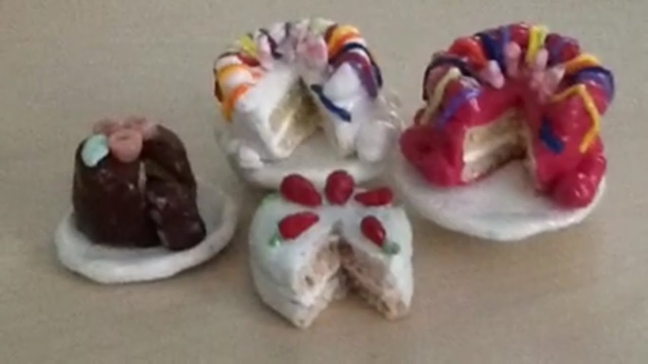 How to Make a Polymer Clay Miniature Cake - YouTube
