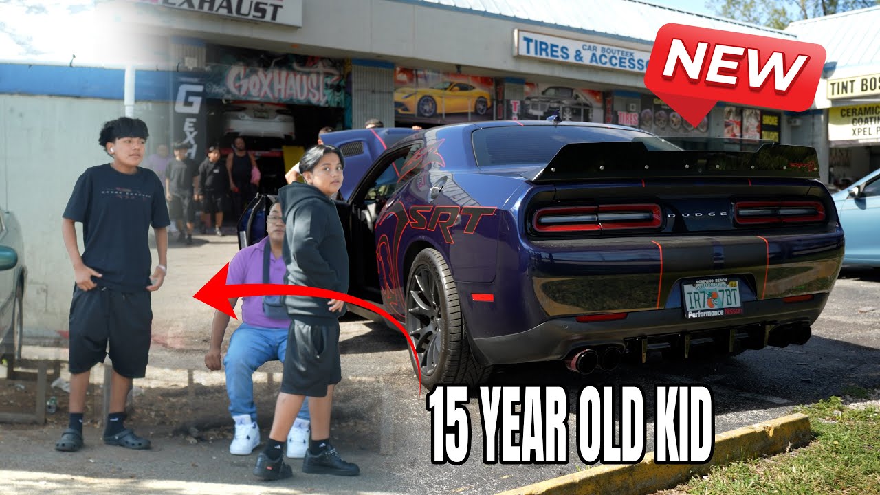 15 year old kid gets a Hellcat (over 700 hp) - YouTube
