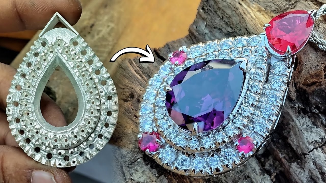 How To Make Amethyst Silver Pendant | Silver Pendant | Handmade ...