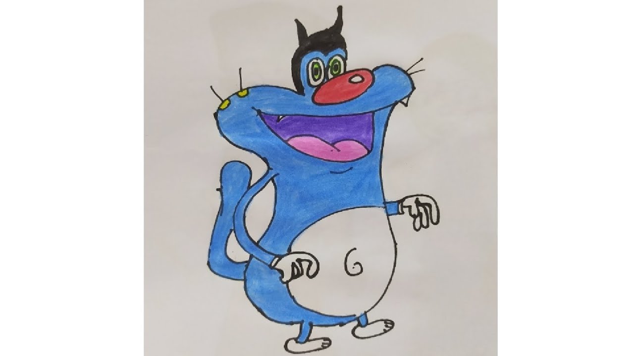 Oggy Cartoon Drawing | Oggy & Cockroaches | Cartoon Drawing - YouTube