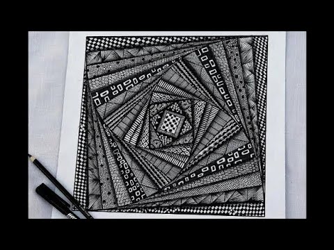 Square in square Mandala Art | 3D Mandala Art | for beginners ...