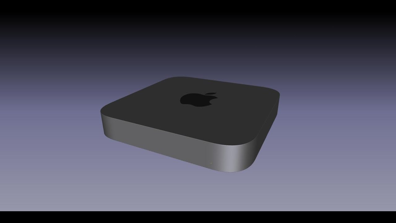 Mac mini diseñado con FreeCad con continuidad G2 - YouTube