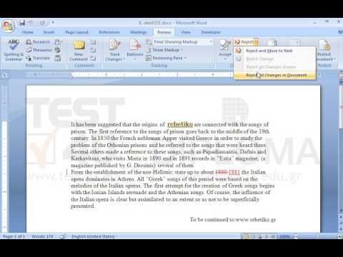 Reject all the suggested changes in the document. - YouTube