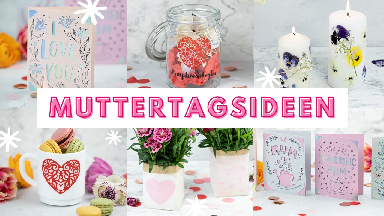DIY MUTTERTAGSGESCHENKE | 5 Geschenkideen zum Muttertag mit Cricut ...