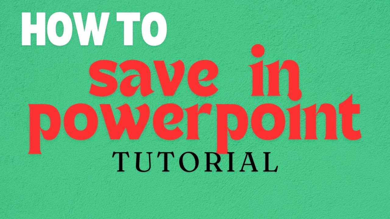 How to save a PowerPoint presentation - PTTV - YouTube