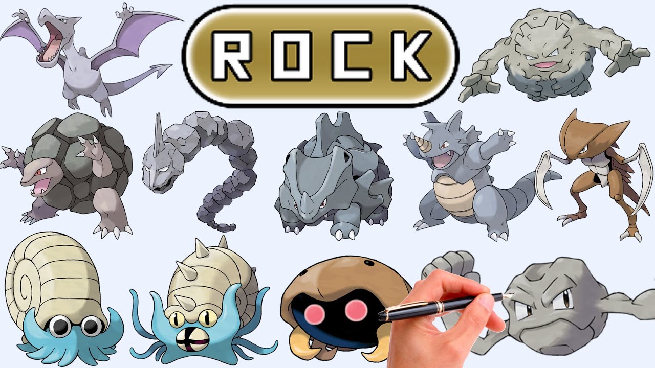 Dessiner tous les Pokémon de type Roche de la Génération 1 | Pokémon ...