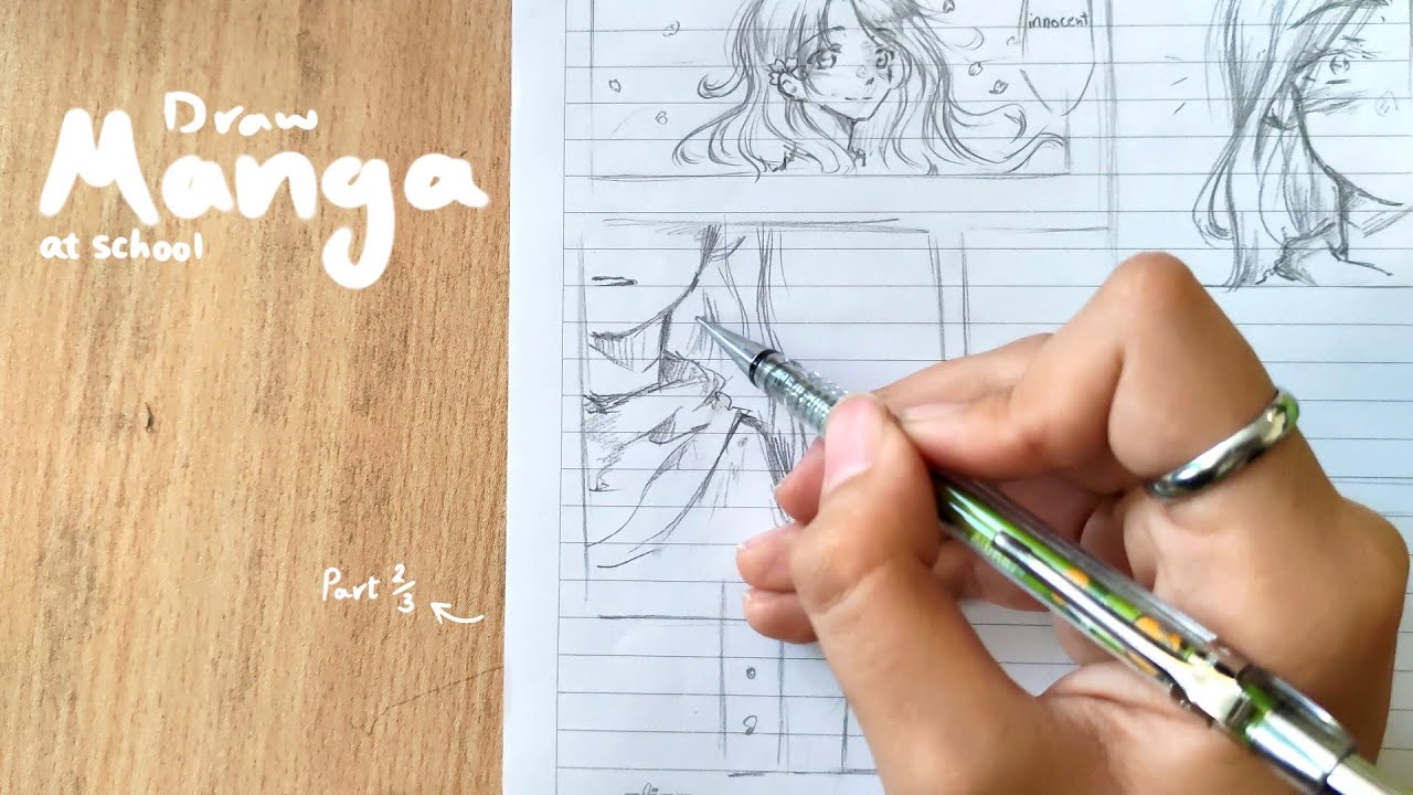 Draw manga at school (part 2/3) - How to draw manga for beginners - YouTube