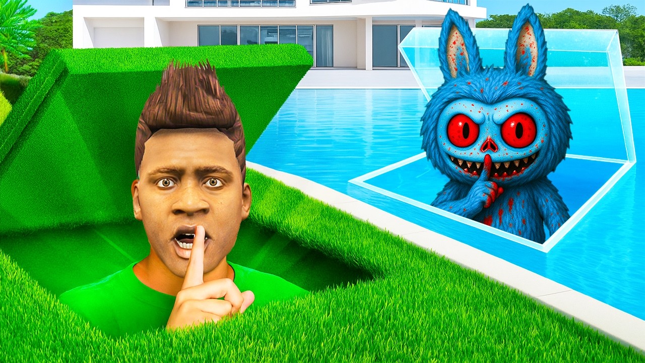 I Built Secret Rooms To Hide From Labubu ! - YouTube