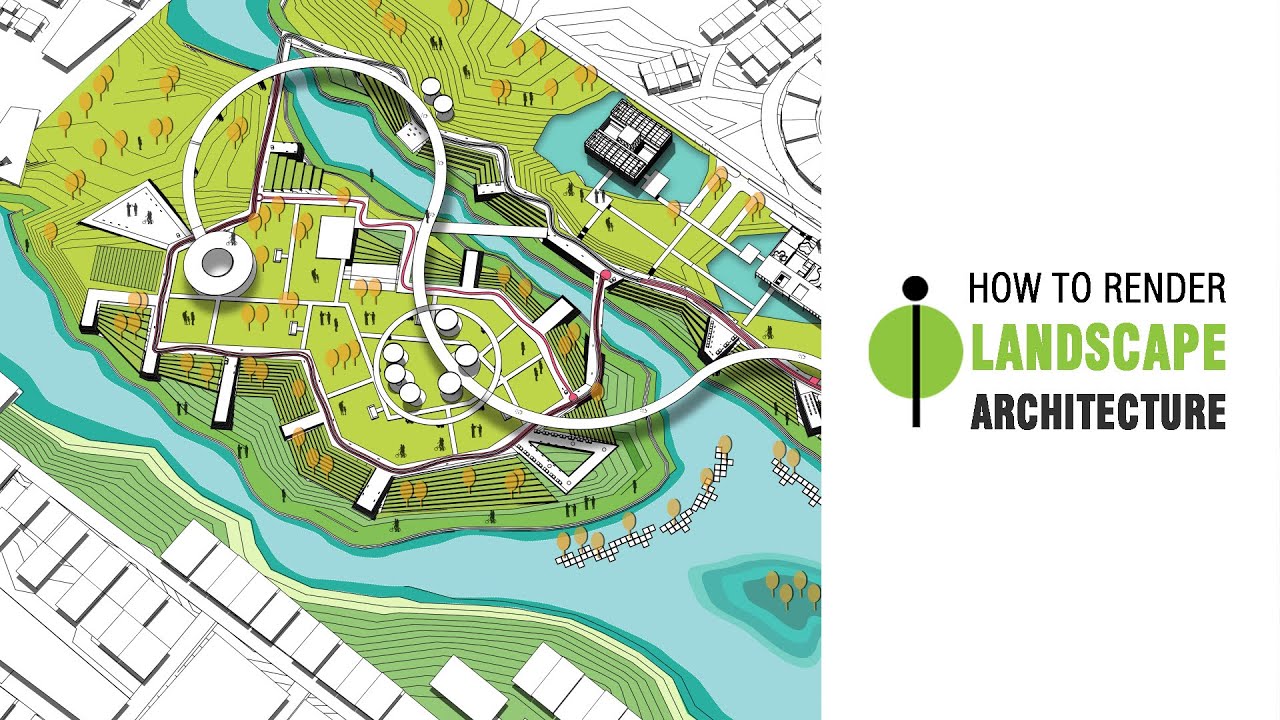How to render Landscape Architectural Plans | Post-Production Photoshop ...