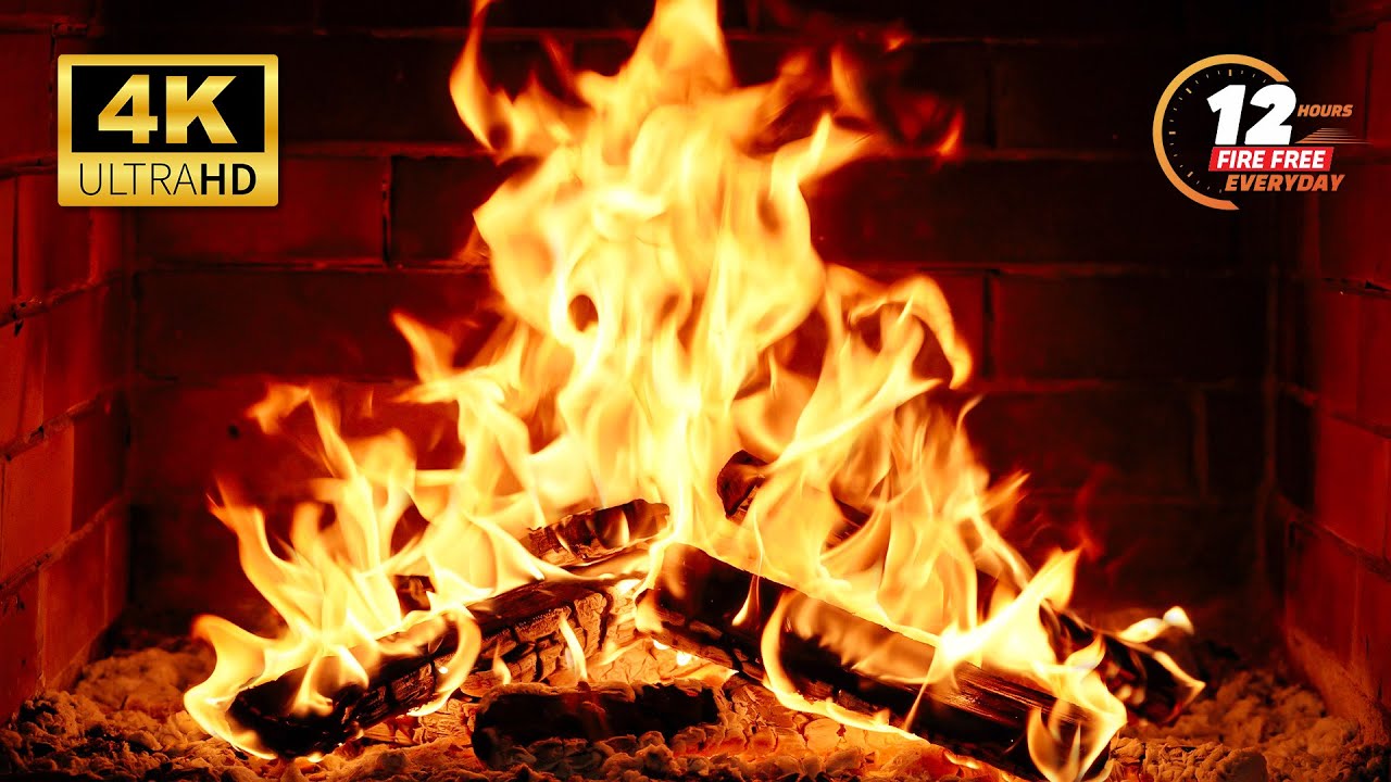 🔥 Relaxing Fireplace with Crackling Fire Sounds. Cozy Fireplace 4K ...