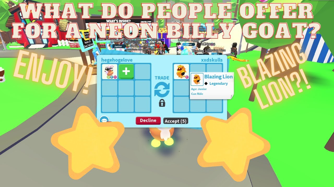 Trading a Neon, Fly, Ride Billy Goat to see what People Offer! - YouTube