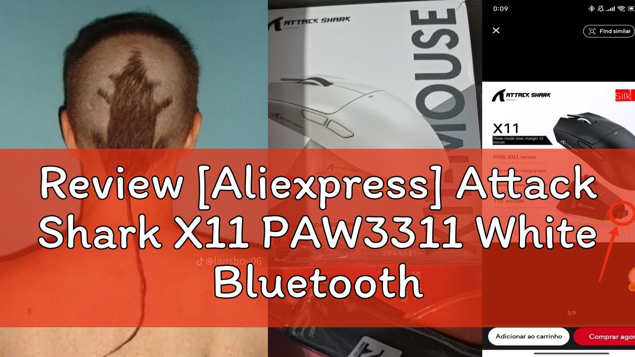Review [Aliexpress] Attack Shark X11 PAW3311 White Bluetooth Mouse ...