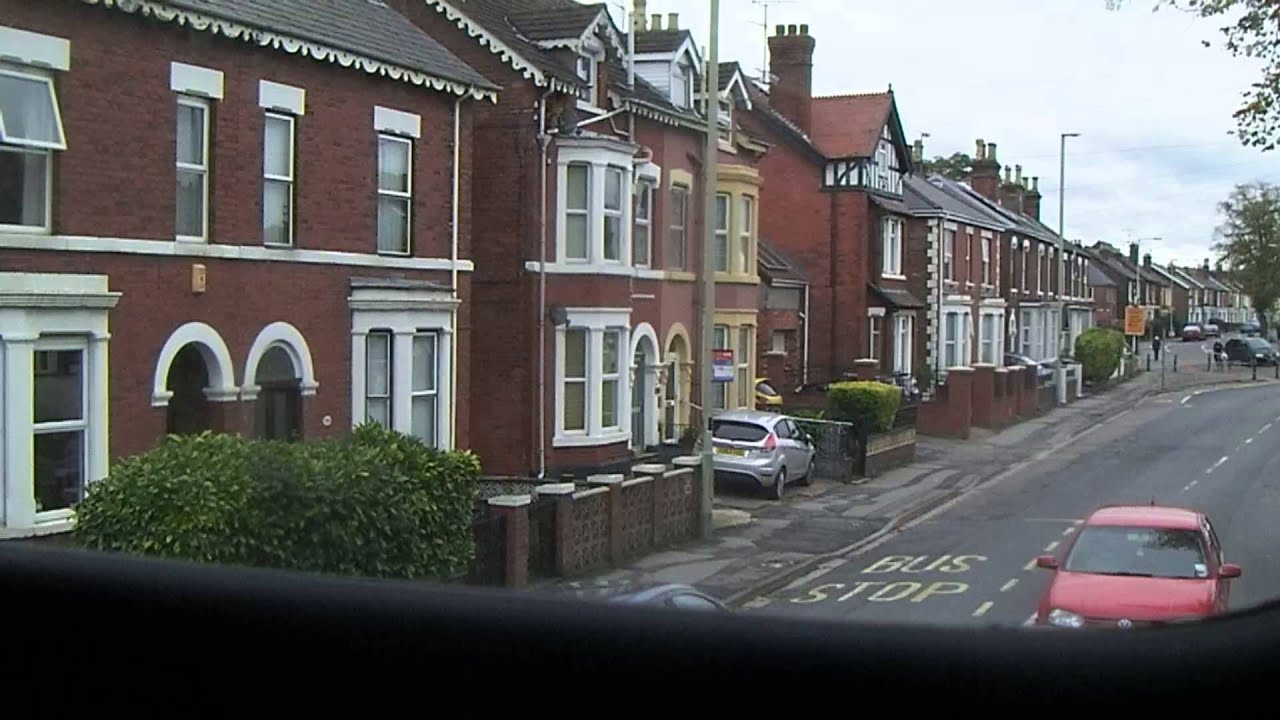 ON THE BUSES;DRIVING ALONG STROUD RD,GLOUCESTER ONBOARD STAGECOACH GOLD ...