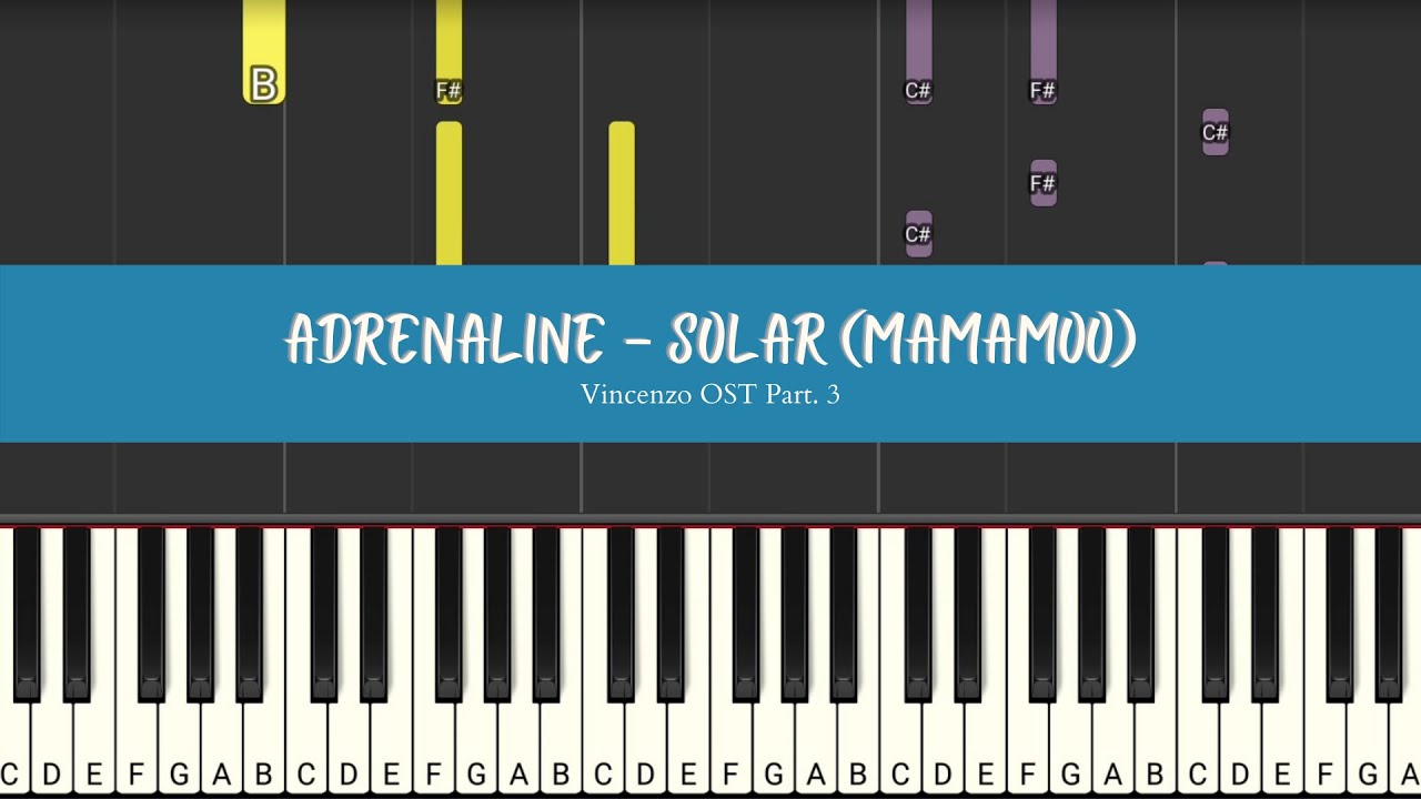 [Sheet] Adrenaline - Solar (Mamamoo) (Vincenzo OST Part 3) Piano Tutorial | PianoTwist - YouTube