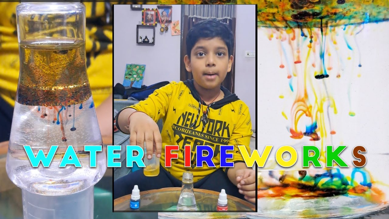 Water fireworks experiment (Oil + Water + Color) for Kids Liquid ...