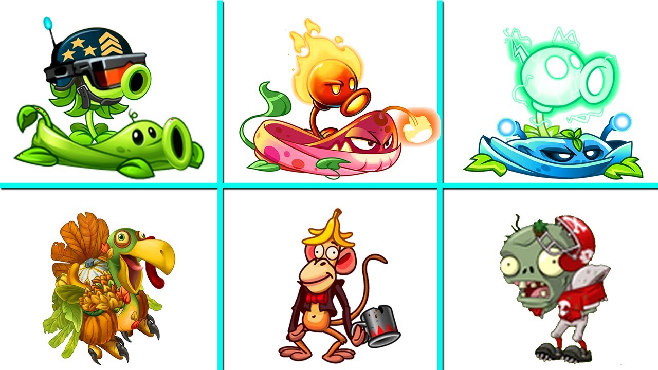 PvZ 2 TEAM PEA VS TEAM VINE Plants Max Level vs TEAM ZOMBIES MAX 200 ...