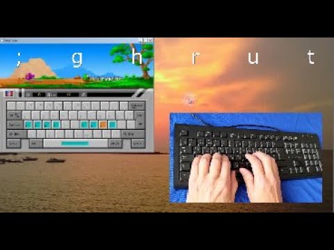 Touch typing for "dummies". Babytype-02. Levels 8 - 12: ; g h r u t ...