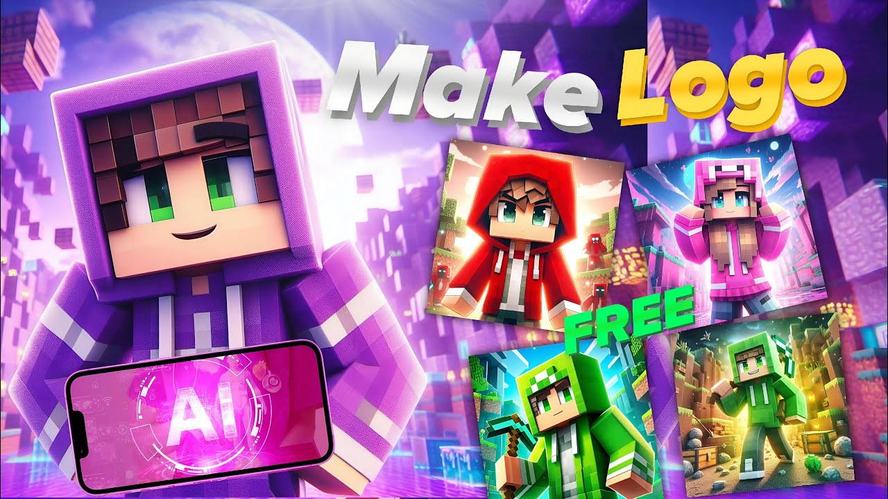 How To Make Minecraft Gaming Logo | Create Minecraft Gameing Logo By Ai ...