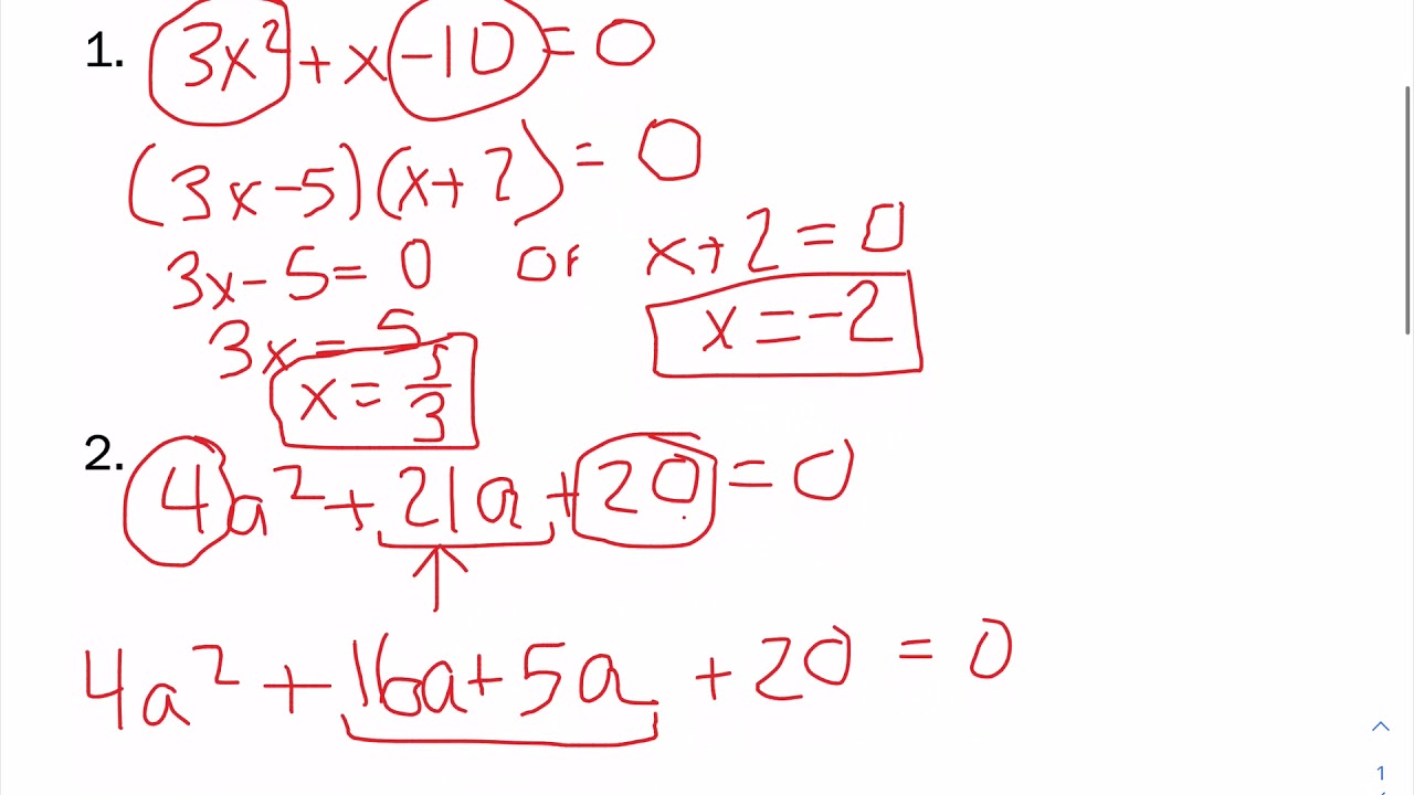Solving by Factoring - YouTube