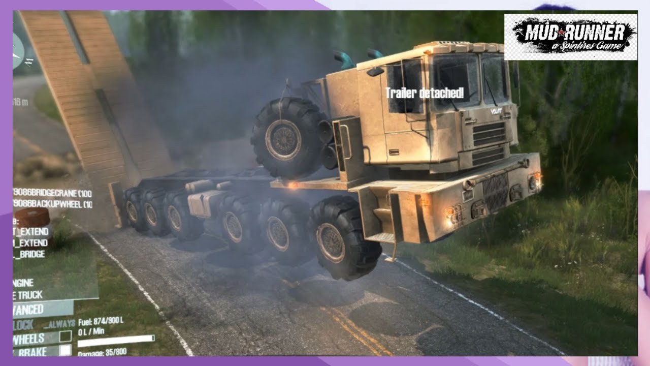 Road crossing by installing mechanized bridge | Mudrunner gameplay. - YouTube