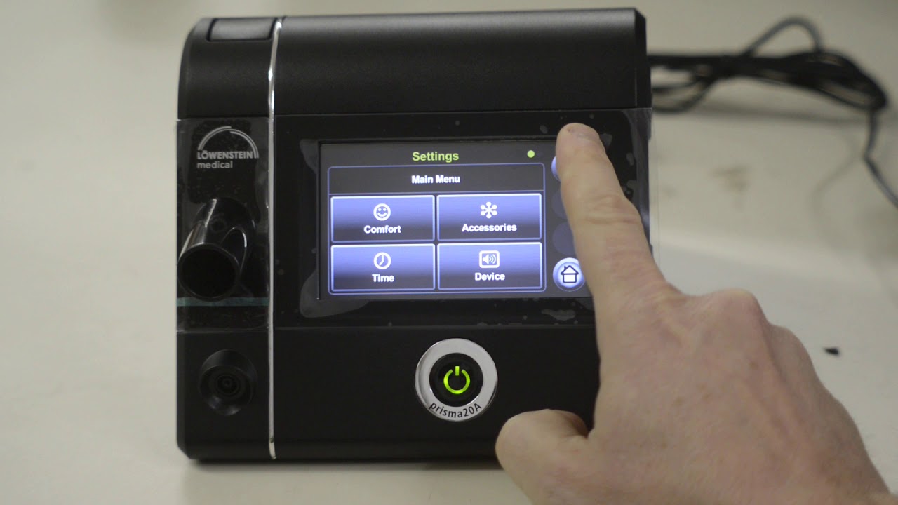 How to access CPAP Lowenstein Prisma 20A admin menu - YouTube