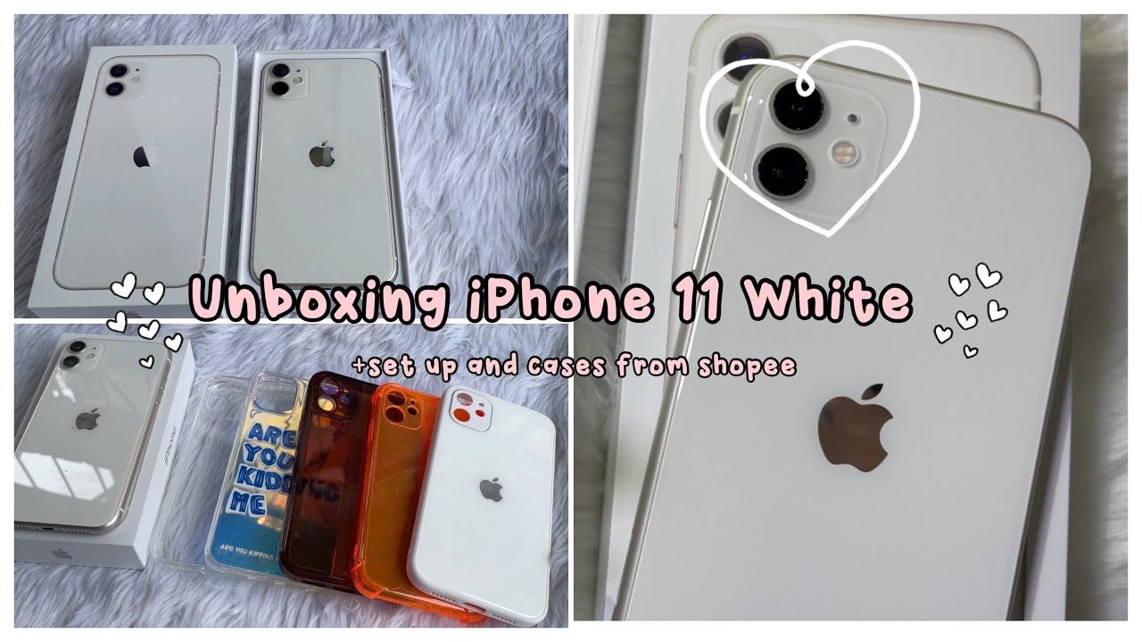 unboxing white iPhone 11 in 2021 + set up and cases - YouTube
