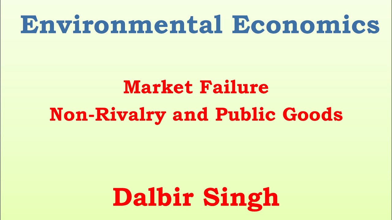 Non Rivalry And Public Goods| Environmental Economics|C. Kaur, D. Singh ...