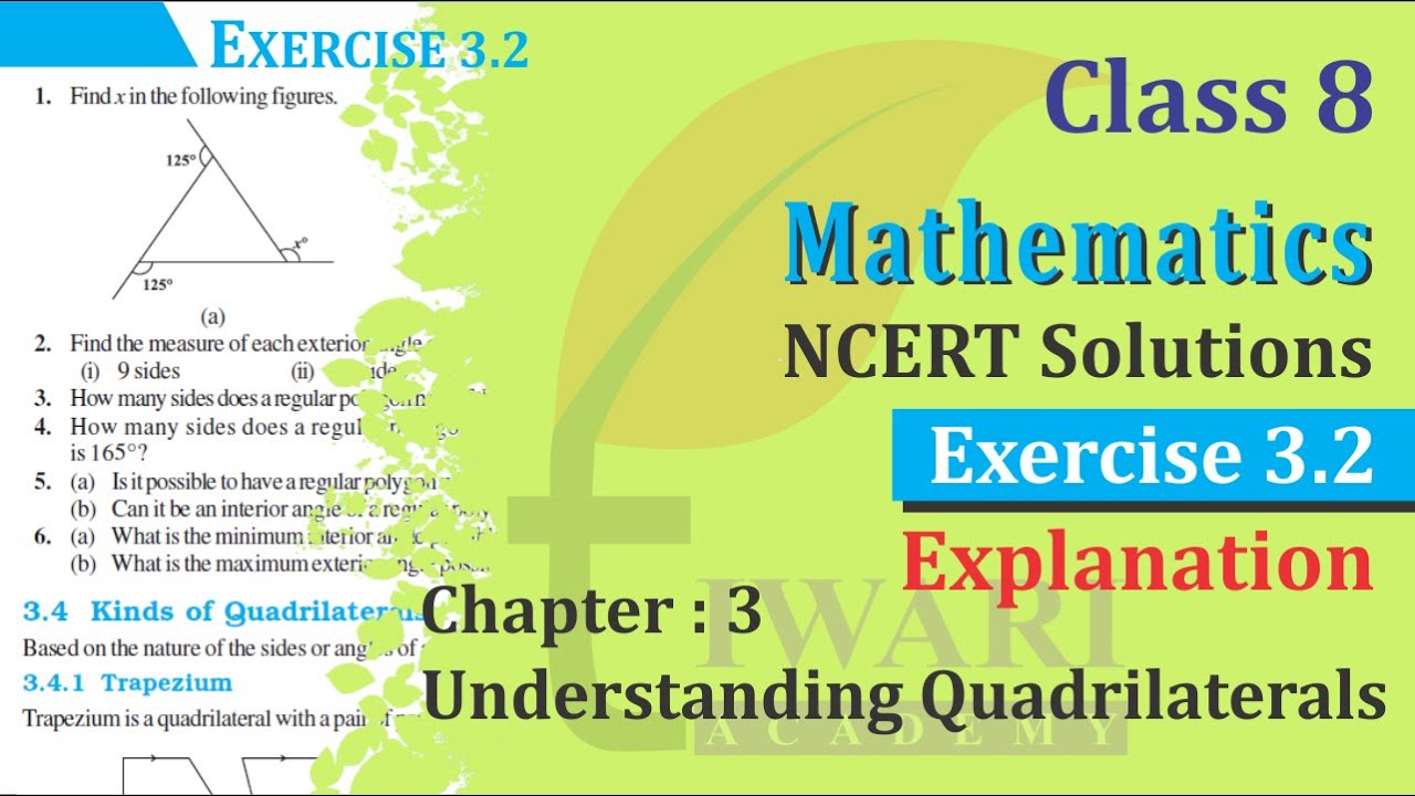 NCERT Solutions for Class 8 Maths Chapter 3 Exercise 3.2 - YouTube