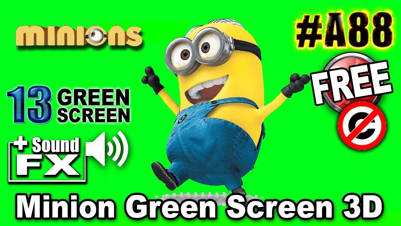 Minion Green Screen 3D - YouTube