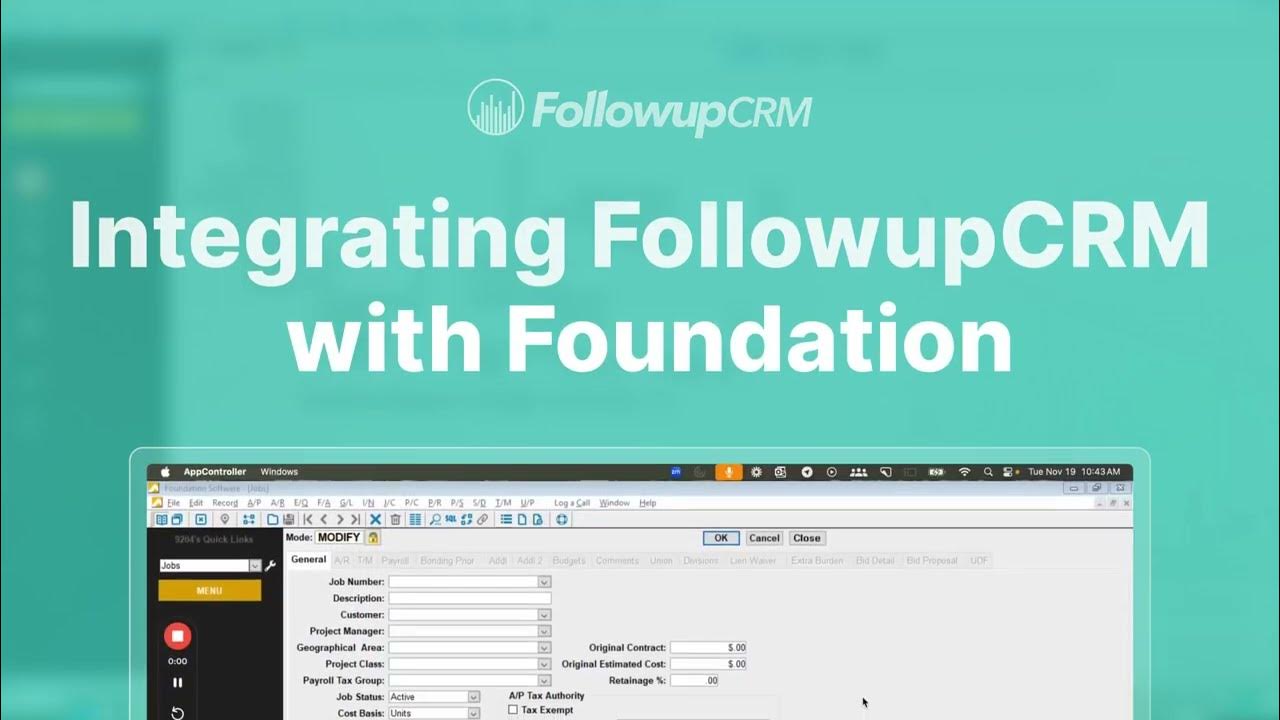 Integrating Followup CRM with Foundation Software - YouTube