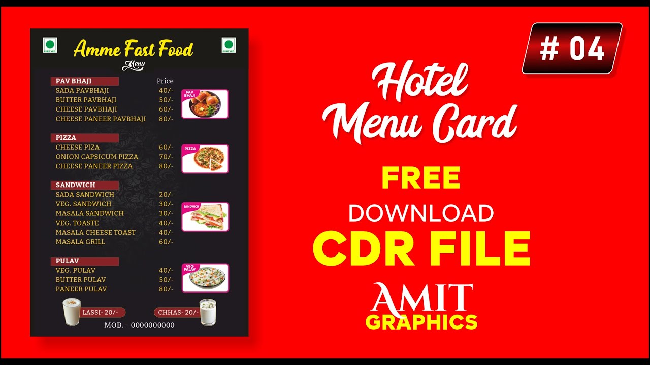 #04 Hotel Menu cdr file 1 - YouTube
