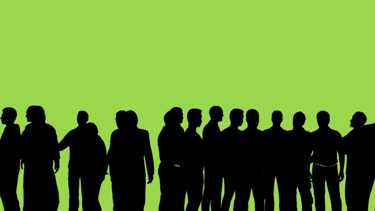People Silhouettes Green Screen Background - YouTube