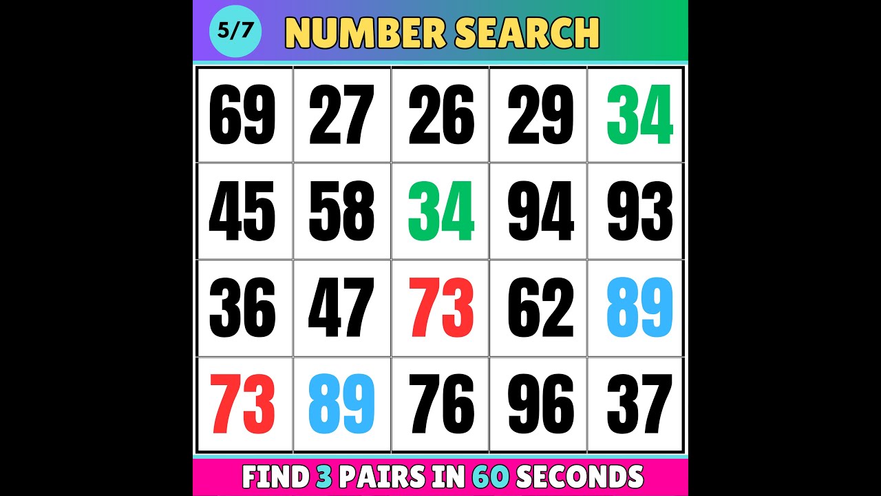 Push Your Brain to the Limit with the Ultimate Number Search Challenge ...