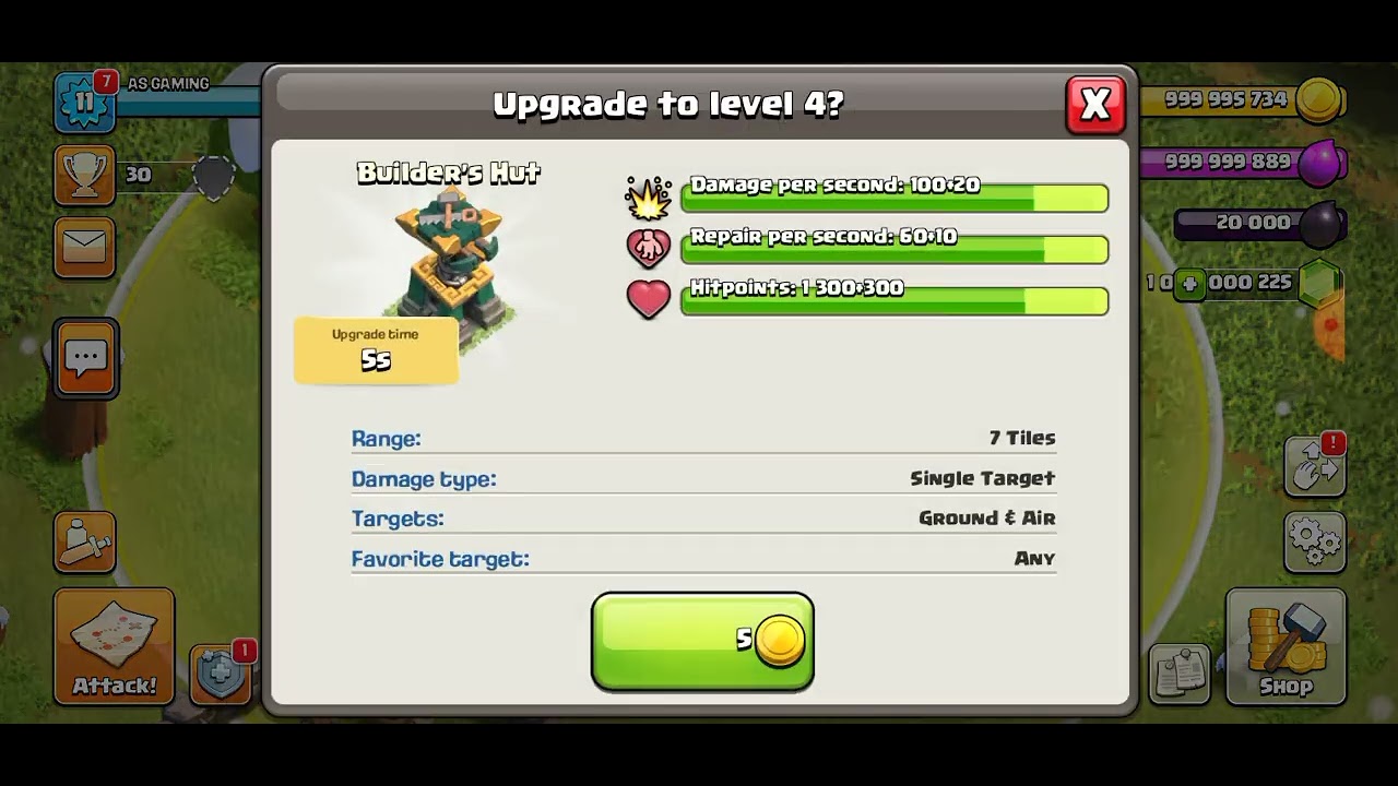 How to Level up Builder's Hut in Clash of Clans - YouTube