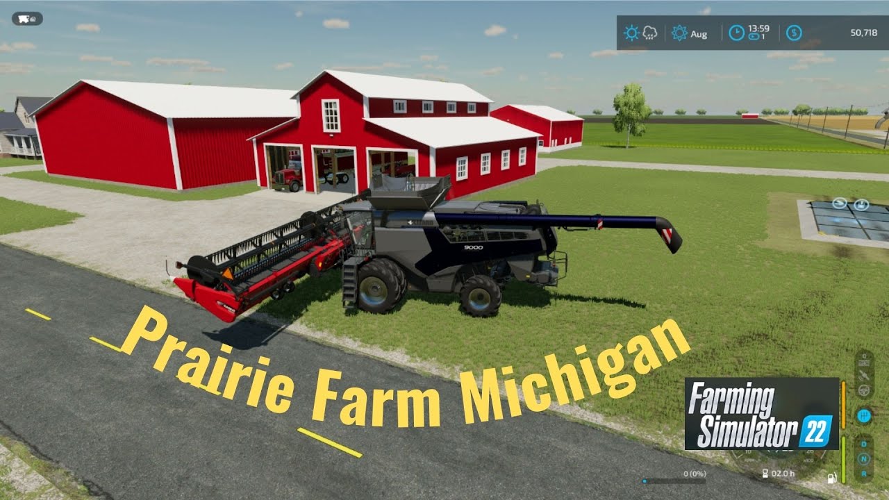 FS22 Prairie Farm Michigan Harvesting A Large Field Of Canola Contract ...