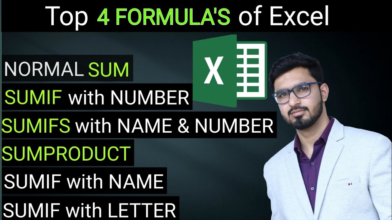How to use SUM, SUMIF, SUMIFS, SUMPRODUCT Formula/Function in Excel in ...