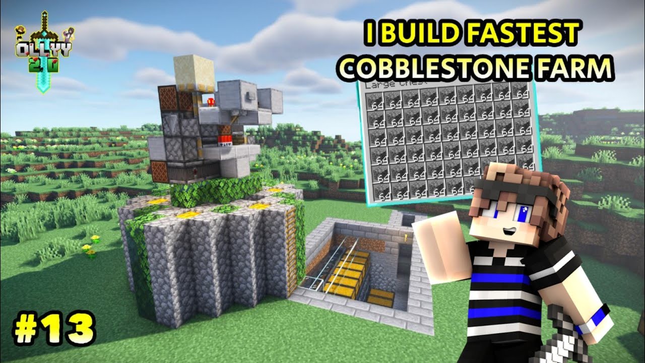 I BUILD FASTEST COBBLESTONE FARM 1.19.2 / MINECRAFT GAMEPLAY @Adil_AG ...