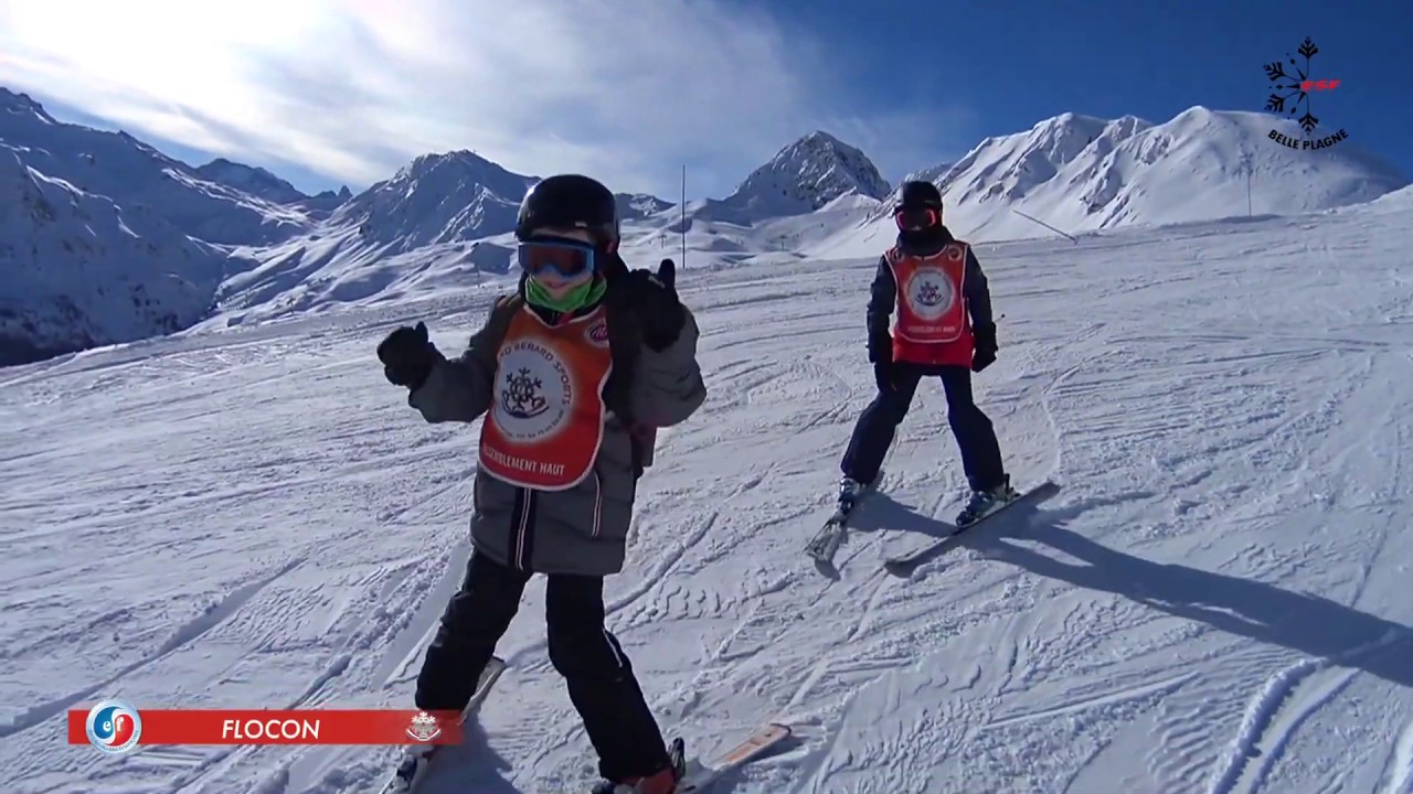 ESF BELLE PLAGNE Cours collectifs ski enfants Flocon - YouTube
