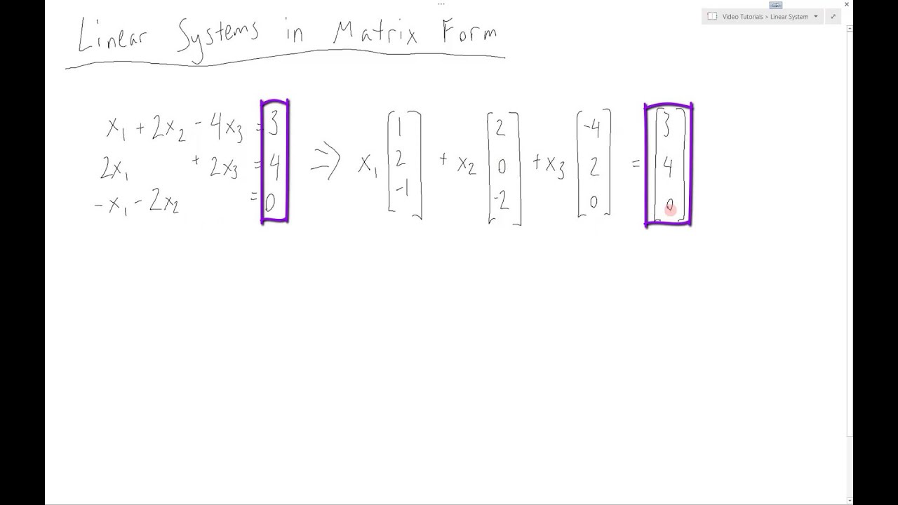 System Of Equations Matrix Form Tessshebaylo