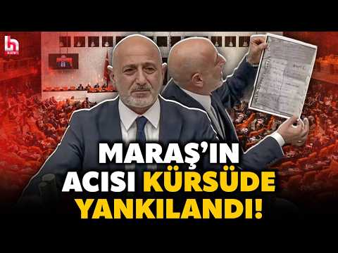 MARAŞ'IN ACISI KÜRSÜDE! Kelimeler CHP'li vekilin boğazına düğümlendi! Öyle bir fotoğraf kaldırdı ki!