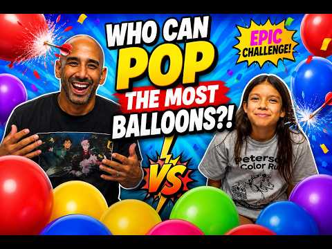 Balloon Popping Challenge! Dad vs Daughter!