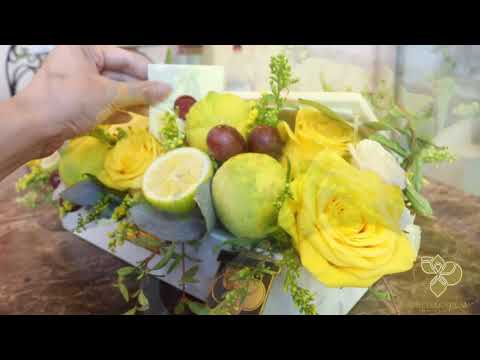 Fruits & Flower  Arrangement  in Yellow