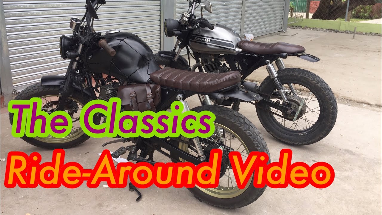 Classic Modified Honda CB110 and Kawasaki Boxer 150 Ride Around Video ...