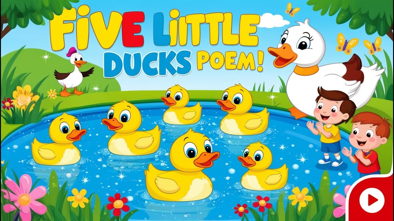 Five Little Ducks Song -252 | Nursery Rhymes & Kids Songs | Rhyme Time ...